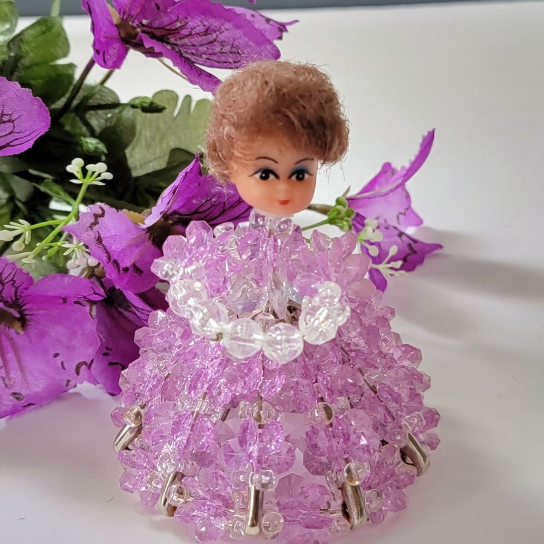 Vintage Safety Pin Doll Decorative Hand Crafted Doll Purple - Etsy