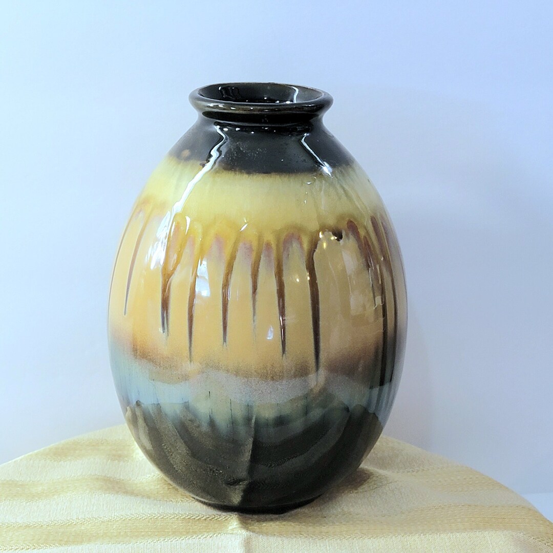 1980s Artist Signed Pottery Vase, Hand Crafted Pottery Vase, Earthtone ...