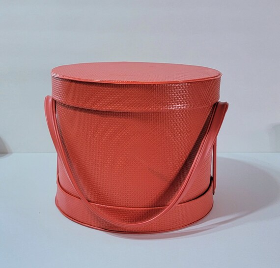 Mid-century Everlast Red Vinyl Hat Box, Vintage Holly… - Gem