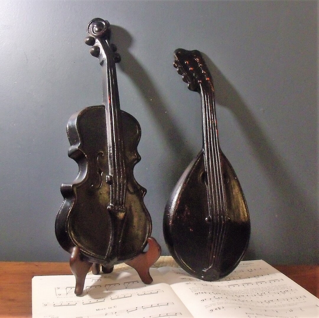 Vintage 1960s Royal Metal Mandolin and Violin Wall Art, *description ...