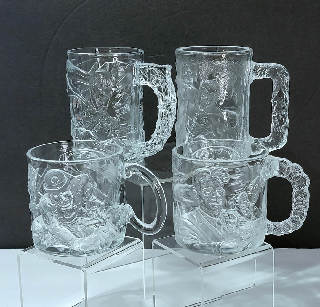 1990's Set of 4 Batman Forever Mugs, Batman Mugs, Collectible Mcdonald ...