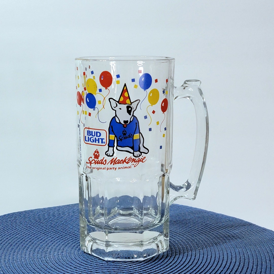 1980s Spuds Mckenzie Mug by Libbey, Bud Light Beer Mug, Vintage Beer ...