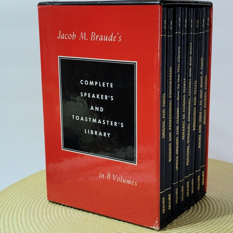 1965 Jacob M. Braude Toastmaster's Library Book Set, Midcentury ...