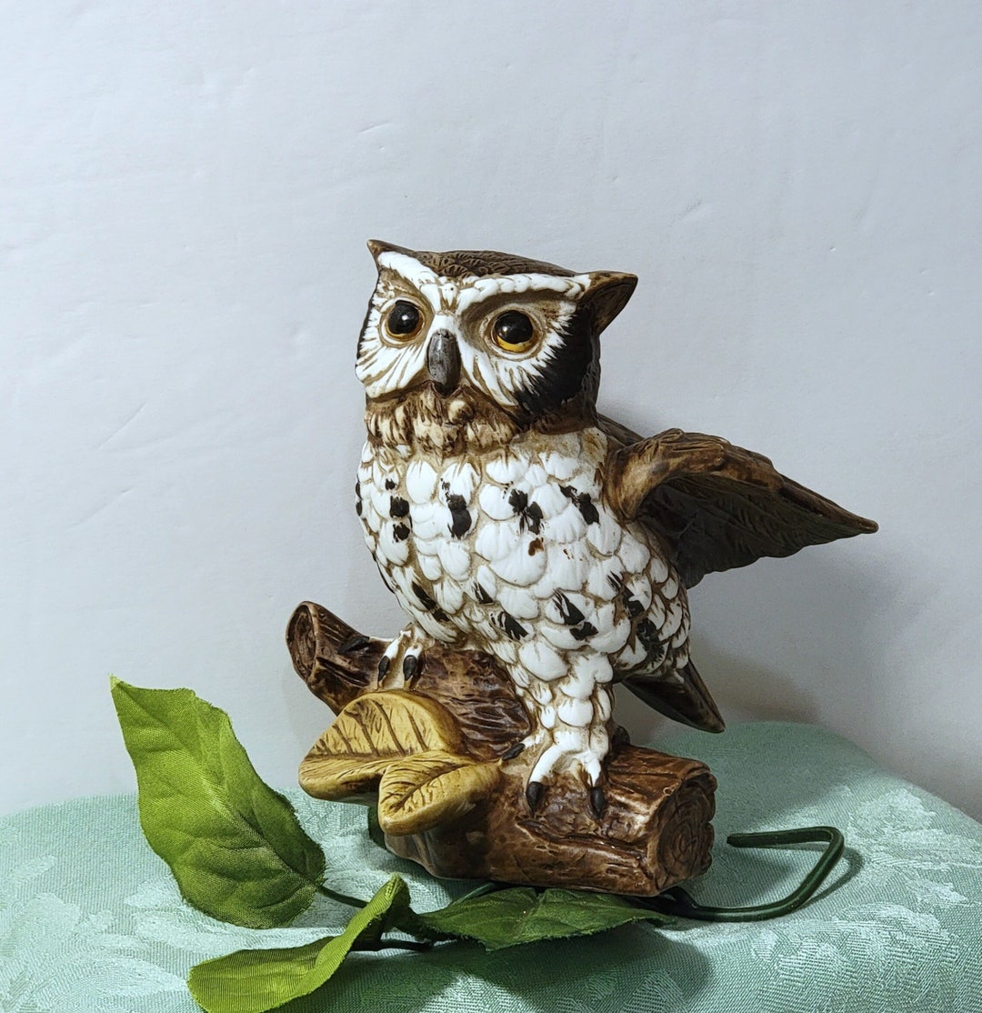1980s Homco Owl Figurine - Vintage Ceramic Home Decor, *description ...