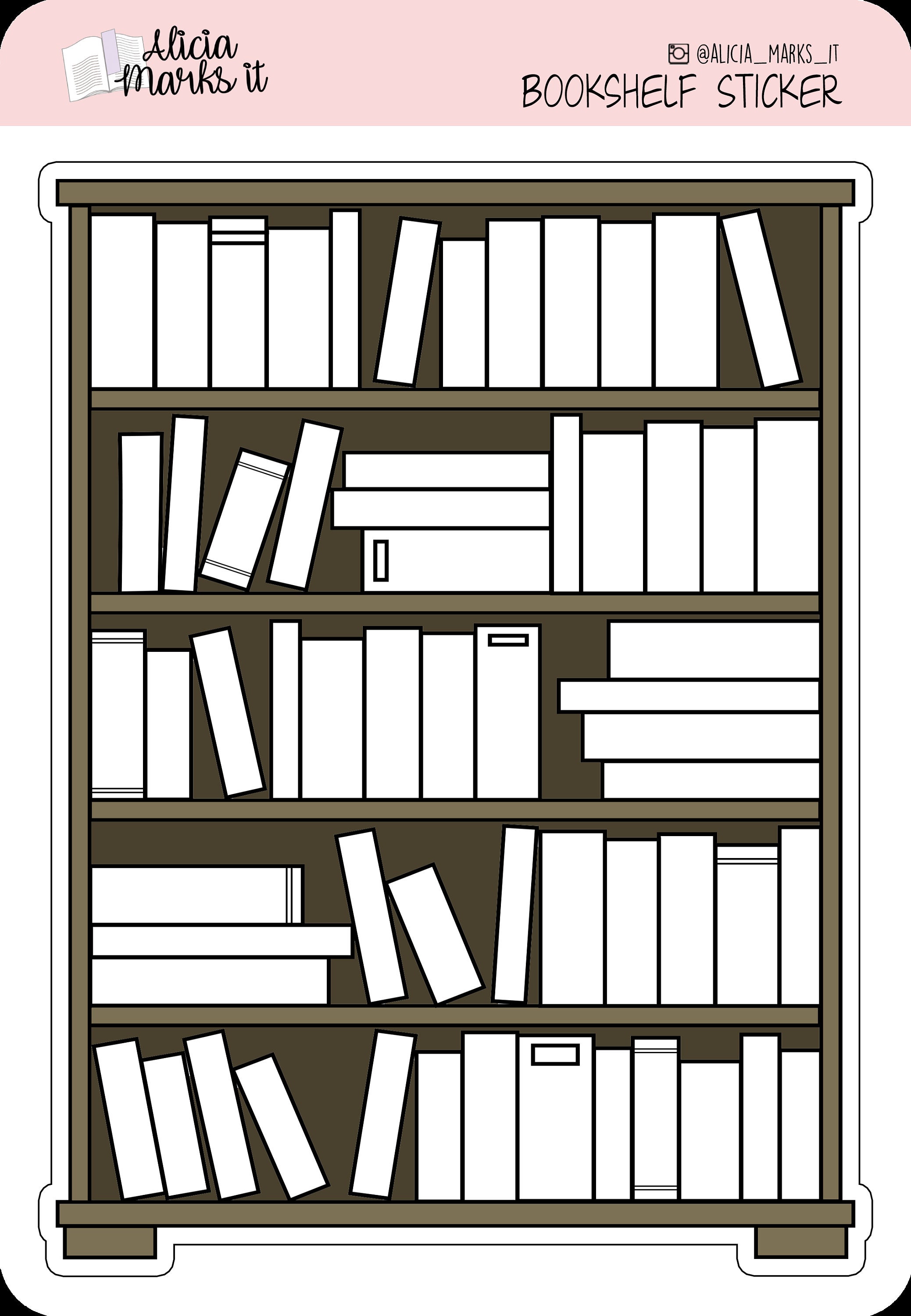 Bookshelf Stickers Planner Sticker Bujo Stickers - Etsy