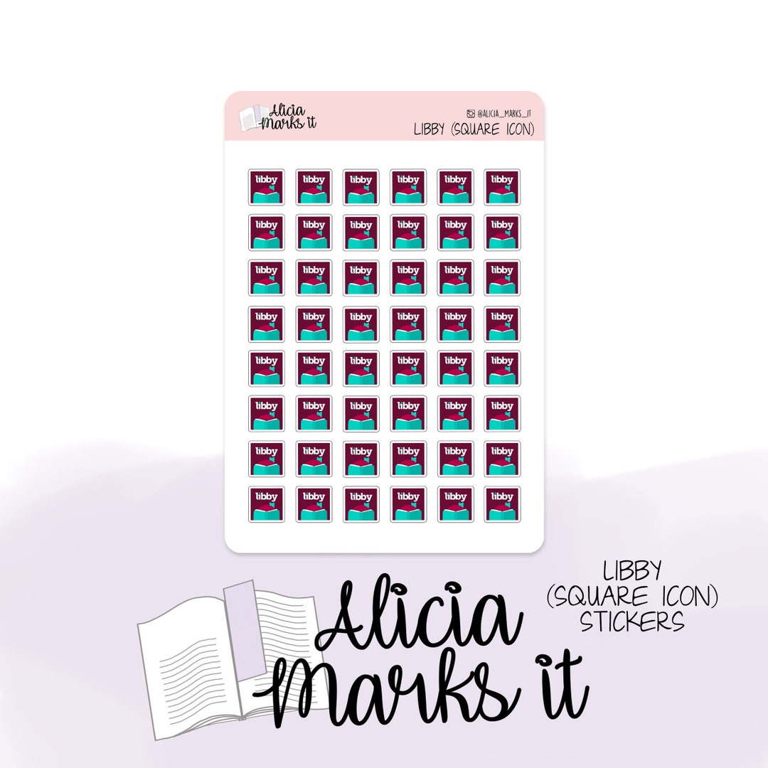 Libby square Icon Stickers Planner Sticker Bujo Stickers - Etsy