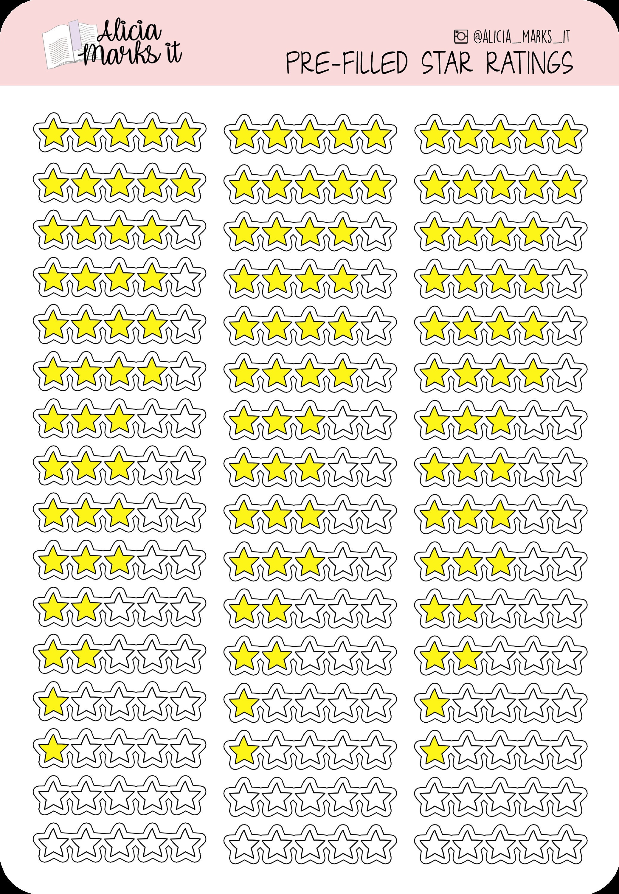 Star Rating Planner Stickers Bujo Stickers - Etsy