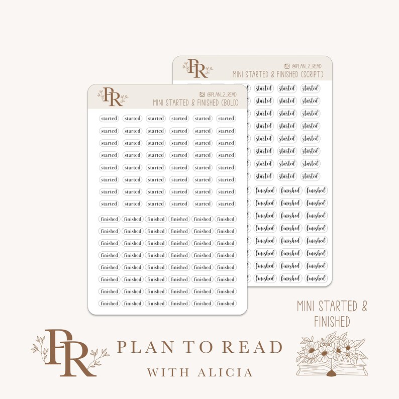 Mini Started & Finished Stickers | Planner Stickers | Bujo Stickers - Etsy