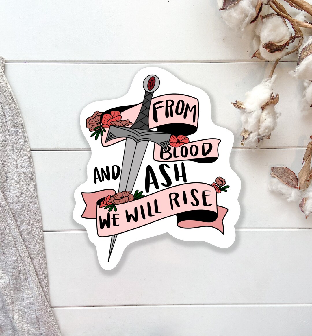 Blood & Ash | Vinyl Sticker - Etsy