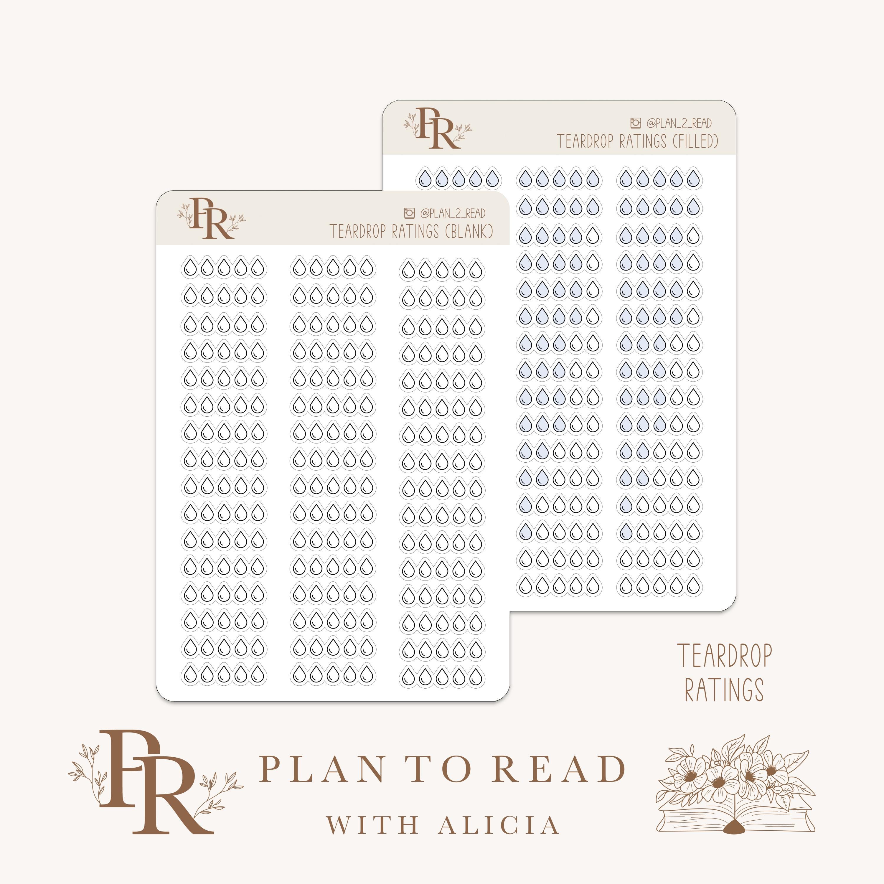 Teardrop Rating Stickers | Planner Stickers | Bujo Stickers - Etsy