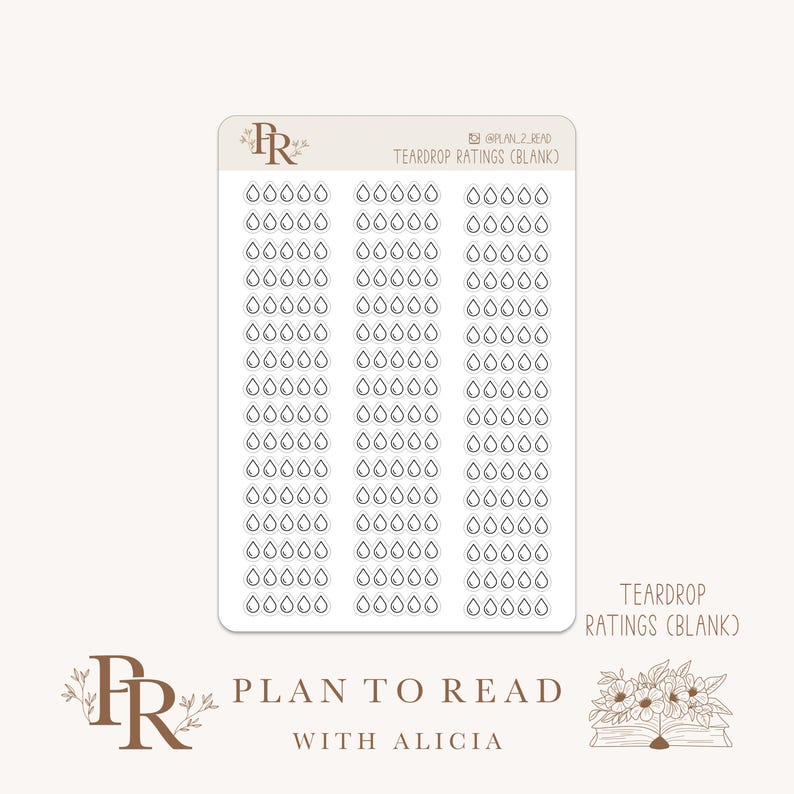 Teardrop Rating Stickers | Planner Stickers | Bujo Stickers - Etsy