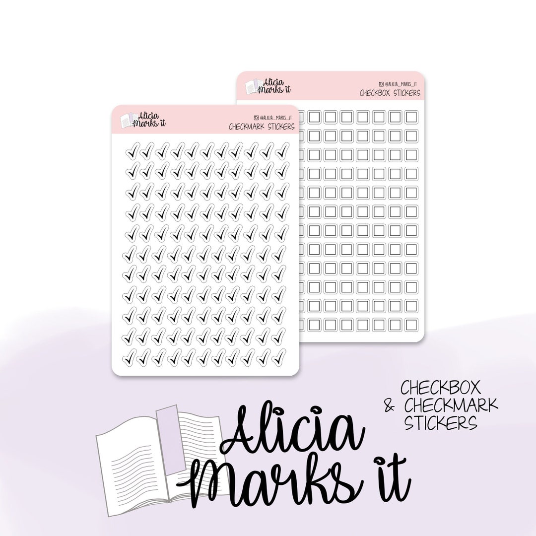 Checkmark/checkbox Stickers Planner Sticker Bujo Stickers - Etsy