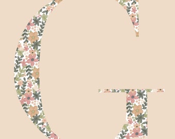 Custom Initial Letter With Floral Details - Etsy
