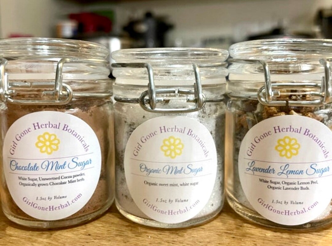 Gourmet Baking Sugars, 1.5oz Herbs and Spices Jars, Organic Culinary ...
