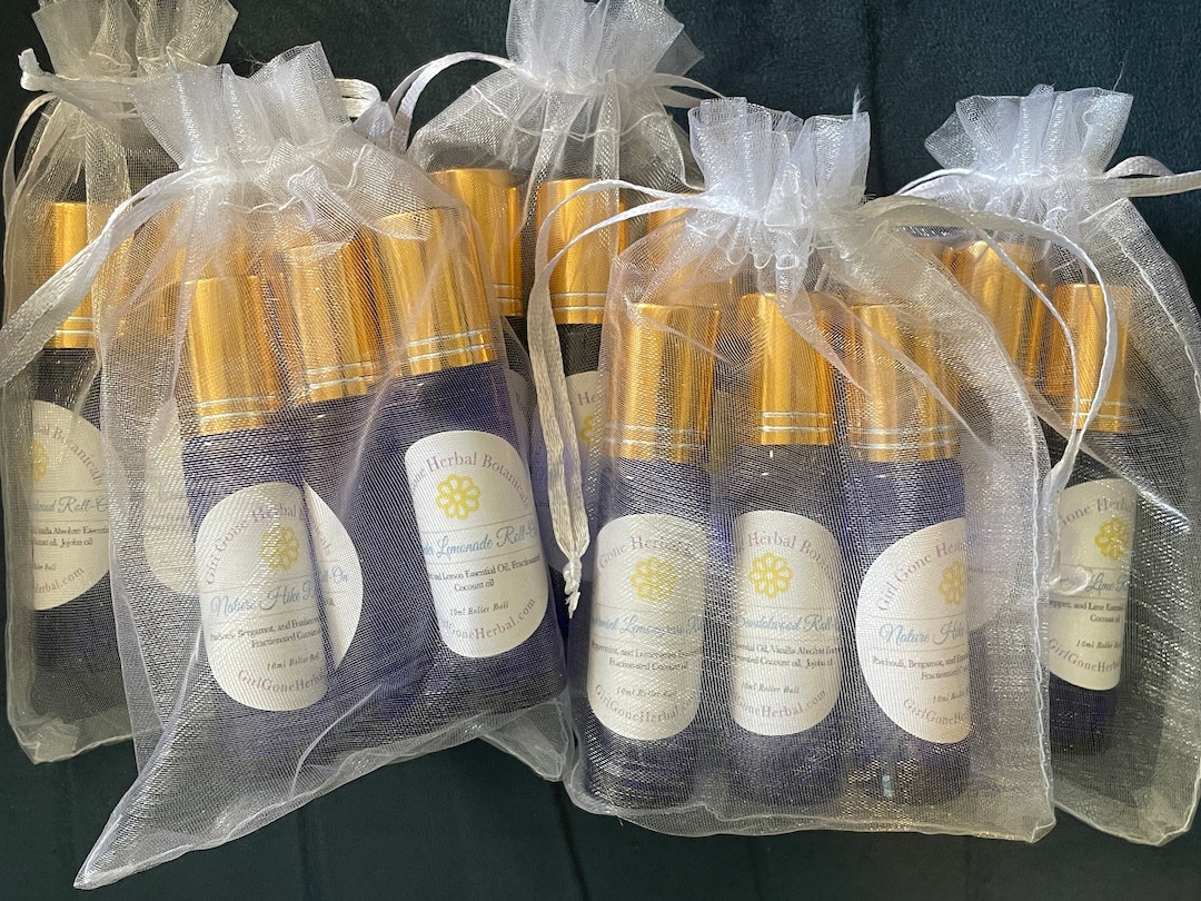 Mini Essential Oils Set of 3, Essential Oils Perfume Roll on Gift Bag ...