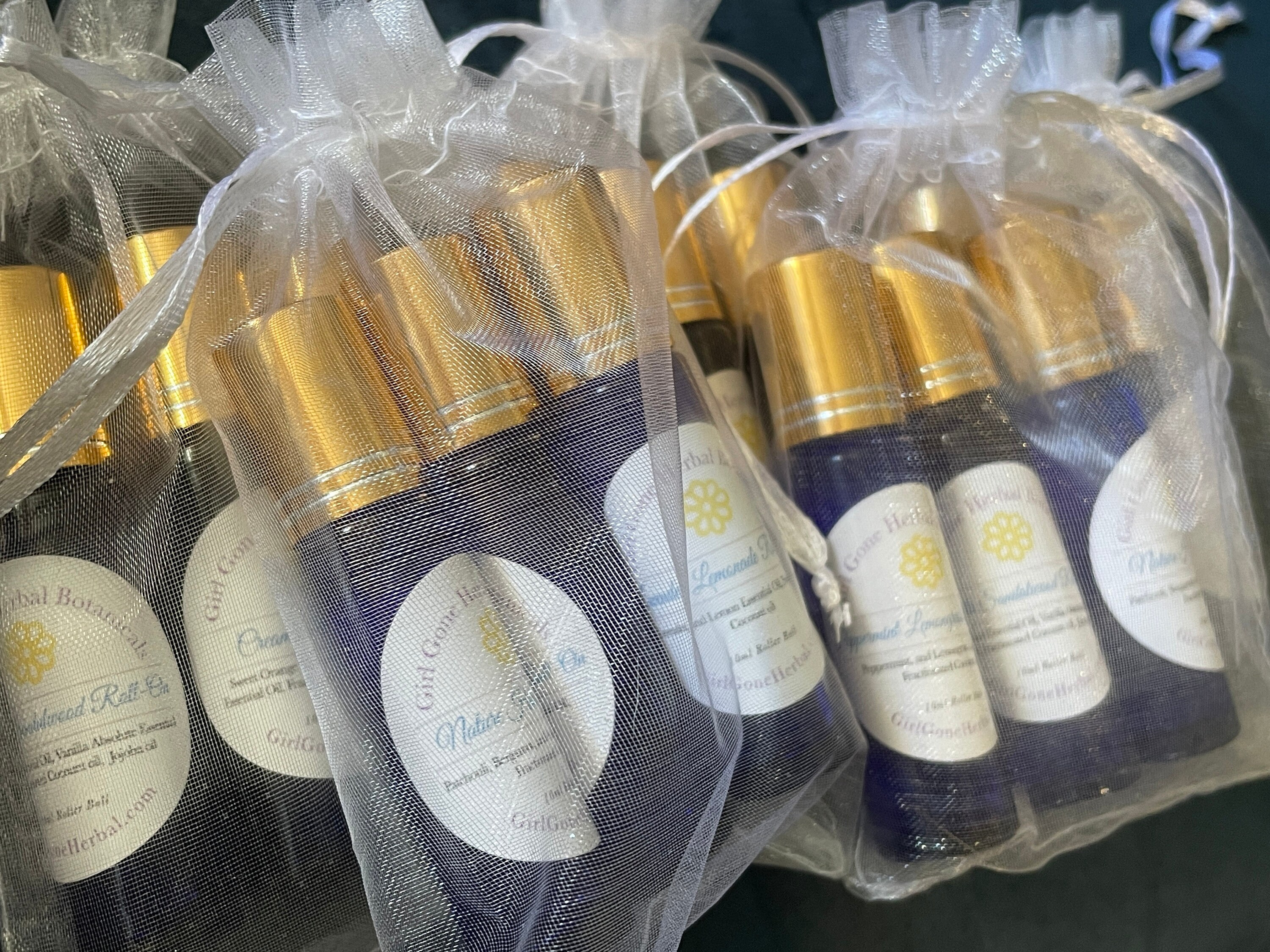 Mini Essential Oils Set of 3, Essential Oils Perfume Roll on Gift Bag ...