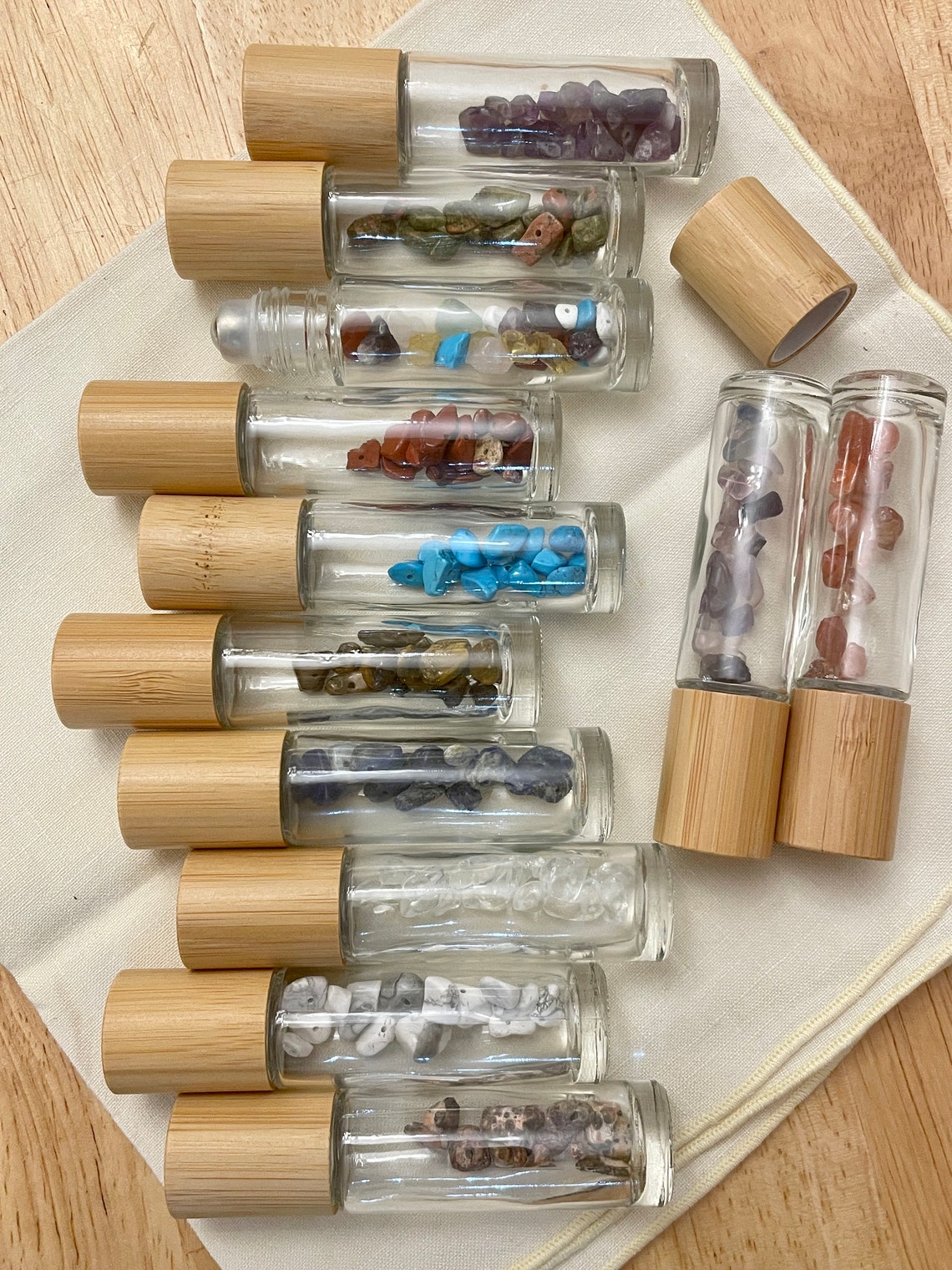 Aromatherapy Crystal Roller Ball, Chakra Roll on Fragrance, Gemstone ...