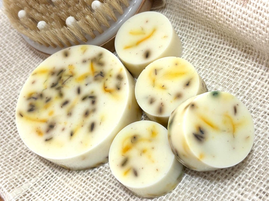 Mini Round Herbal Soaps, Handmade Botanical Soap, All Natural Soap, 1oz ...