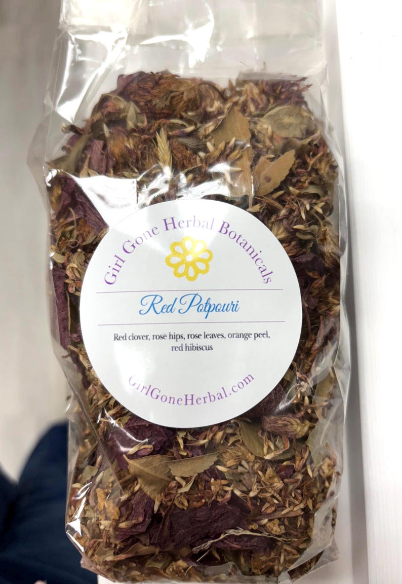 Red Herbal Potpourri, Hibiscus/red Clover/rose Hips/orange All-natural ...