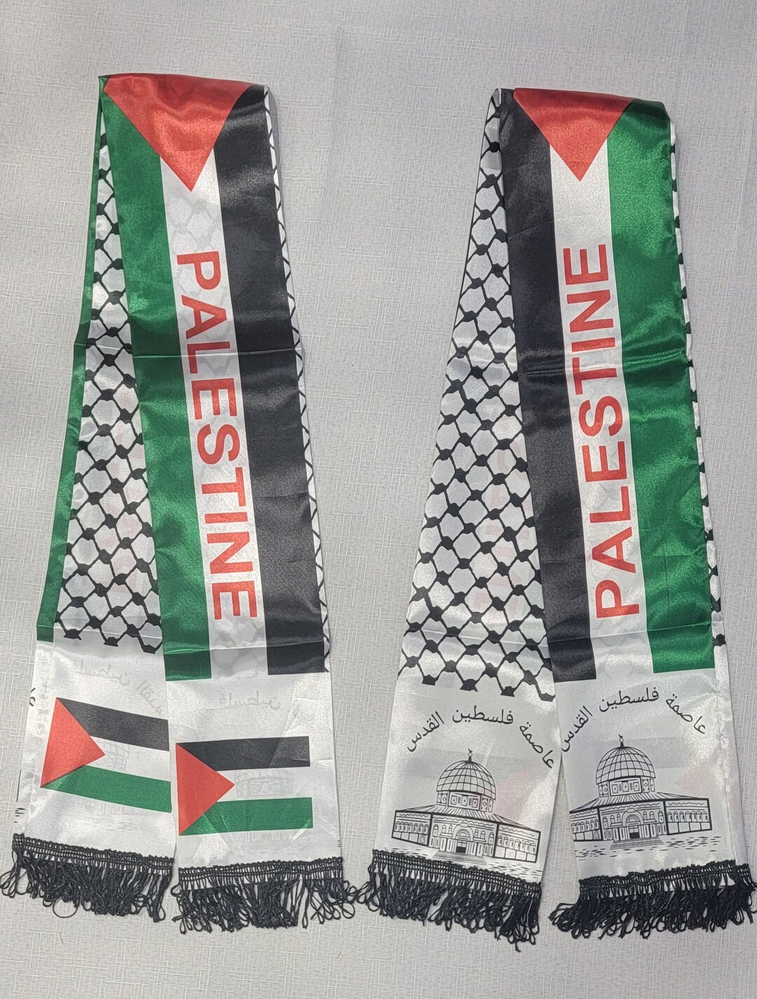 Ten 10 Brand New Free Palestine Neck Scarf Palestinian Flag Satin ...