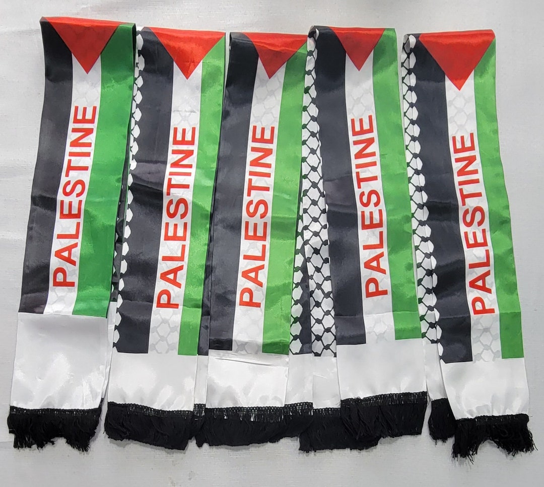 Brand New Free Palestine Neck Scarf Palestinian Flag Satin Waterproof ...