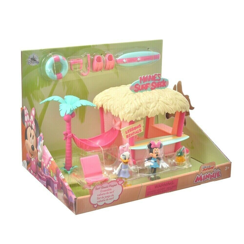 Disney Playset Minnie Surf Beach Shack Rolling Surfboard Swinging ...