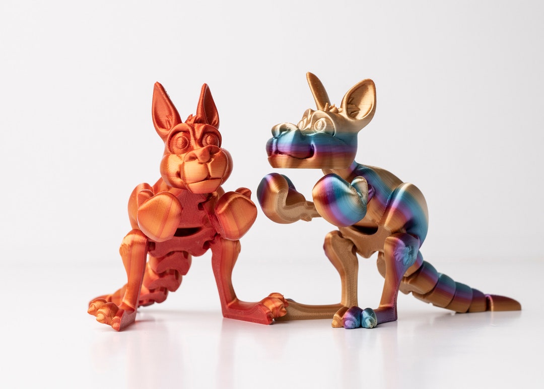 Boxing Kangaroo 3D Printed made to Order Articulated Fidget Sensory Toy ...