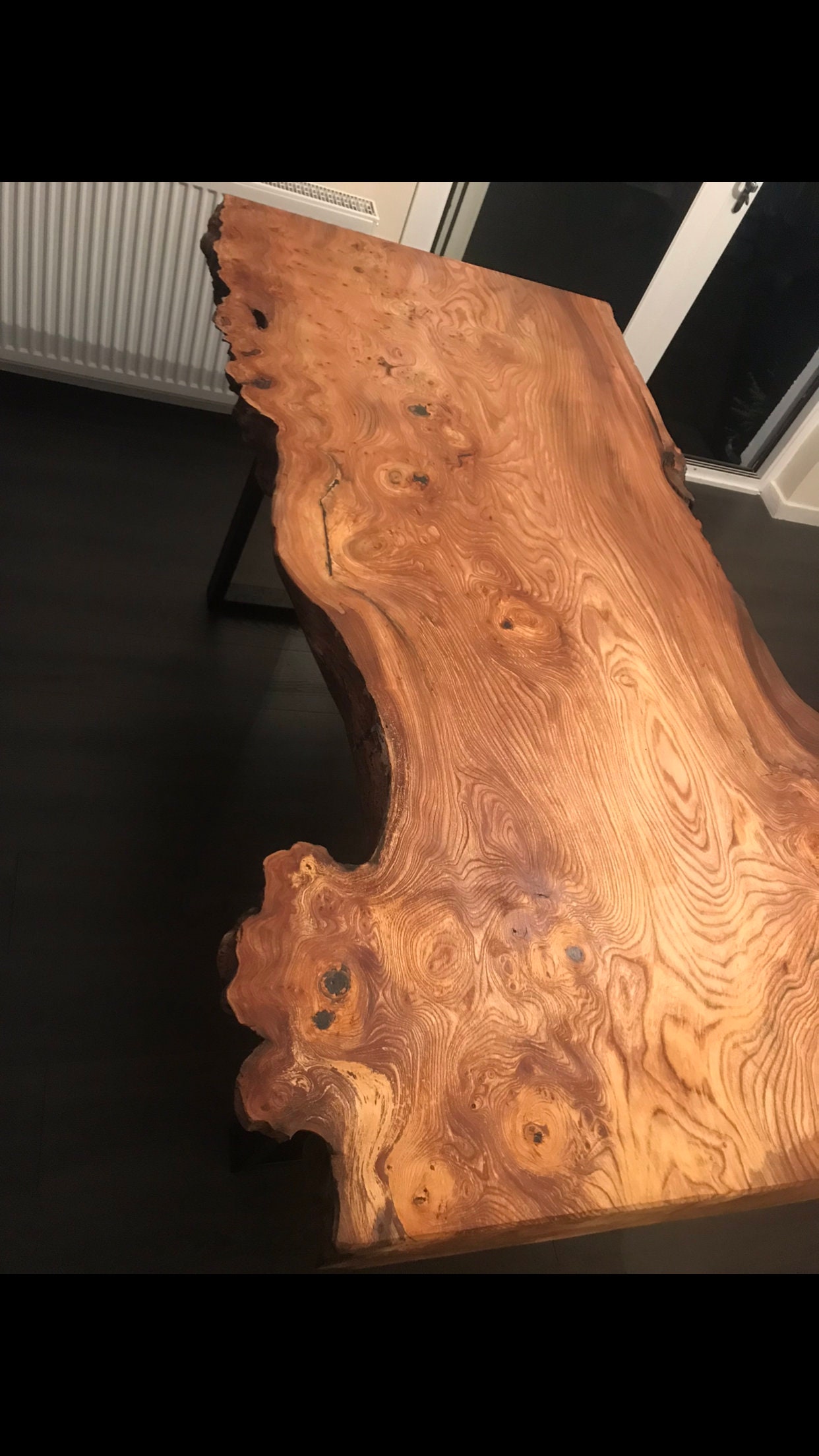 Live Edge Burr Elm Dining Table - Etsy UK