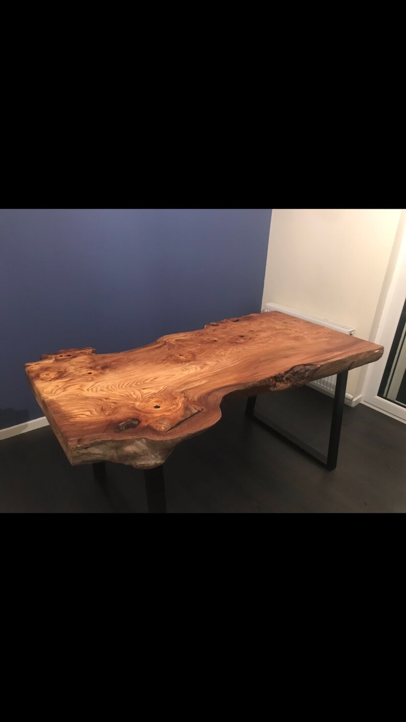 Live Edge Burr Elm Dining Table - Etsy UK