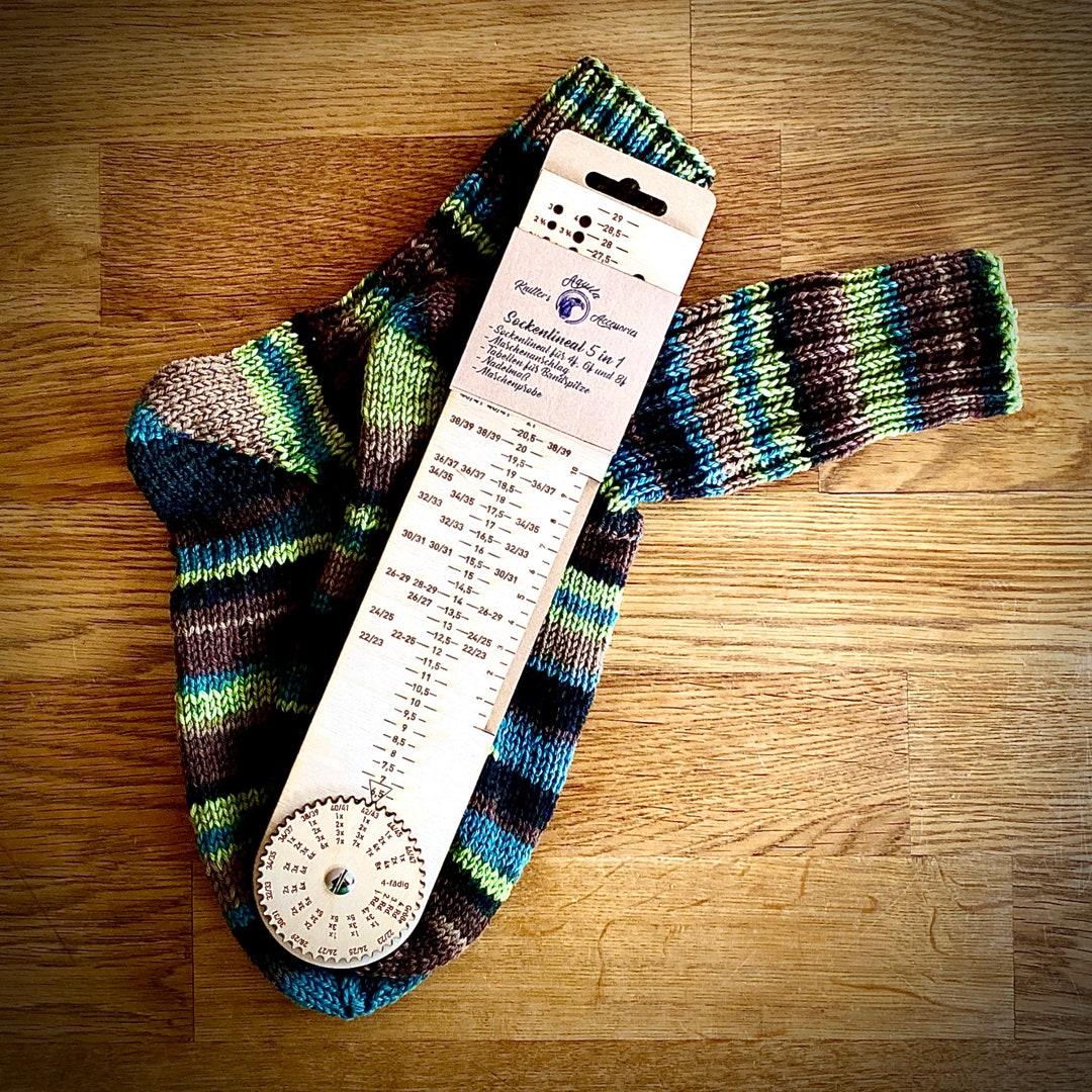 Sock Ruler 5-in-1 for 4-fold 6-fold and 8-fold Sock Yarn - Etsy