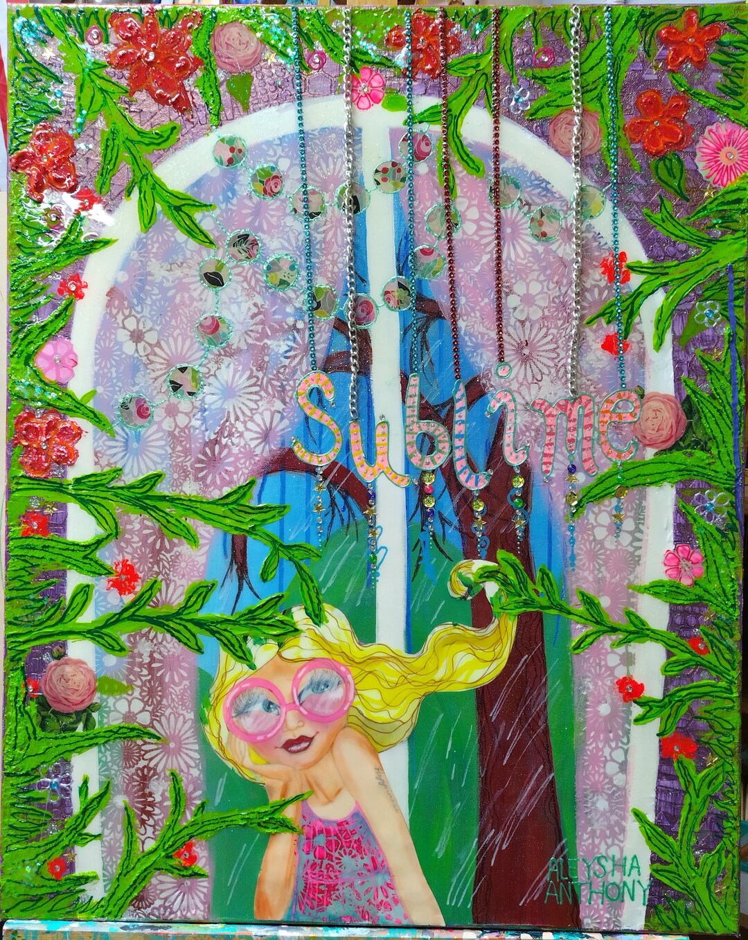 Sublime, Girl Painting, Black Light Painting, Resin Art, Wall Decor ...