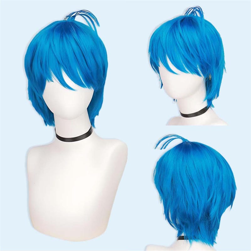 Short Blue Wig - Etsy
