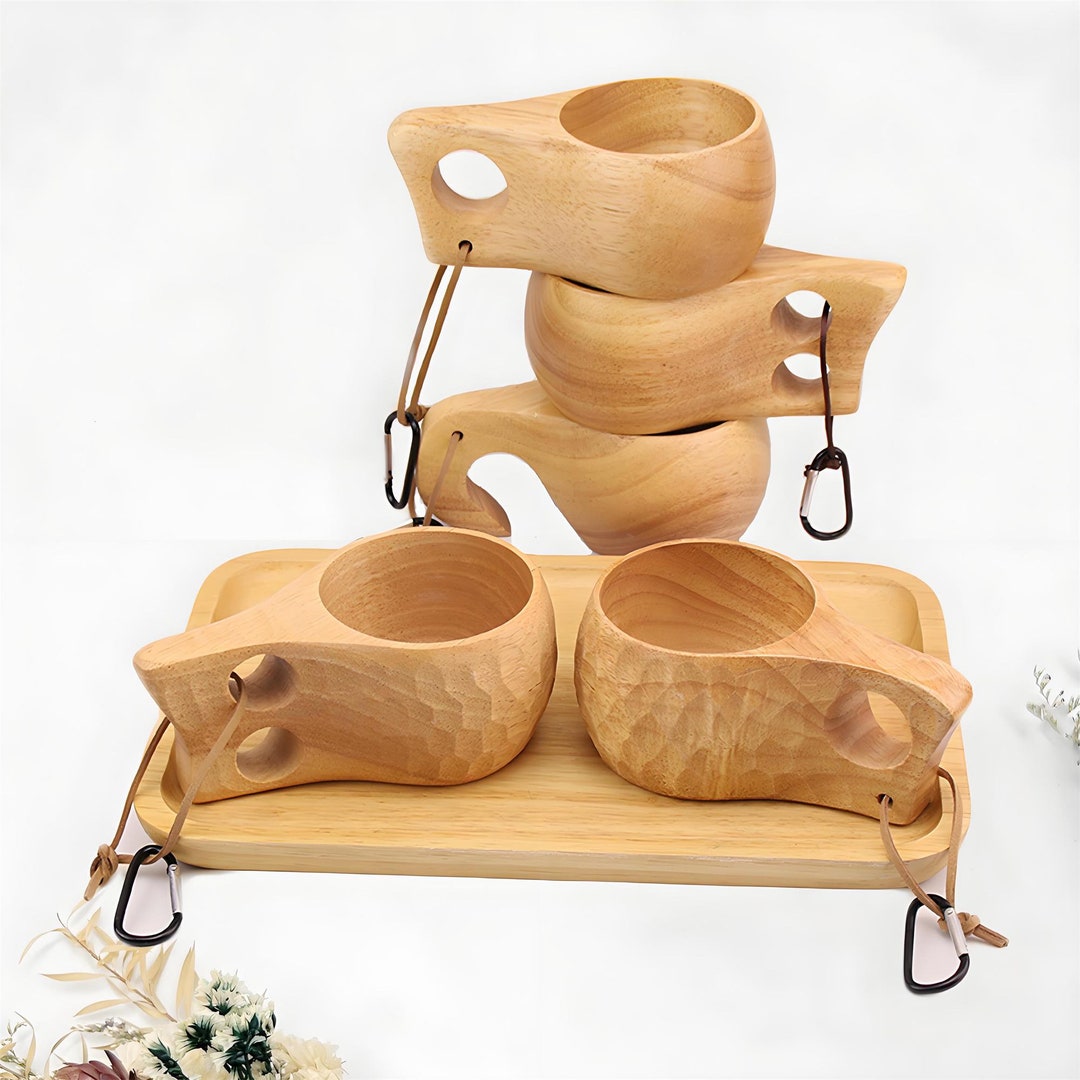 Handmade Wooden Cup, Eco-friendly Wood Mug, Portable Cup, Carved Coffee ...
