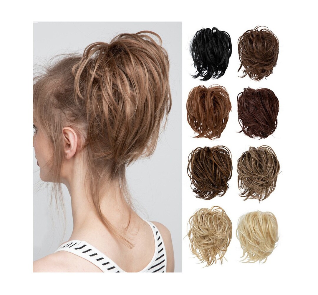 Elastic Elegant Hair Bun, Messy Straight Bun Extensions, Updo Hair Bun ...