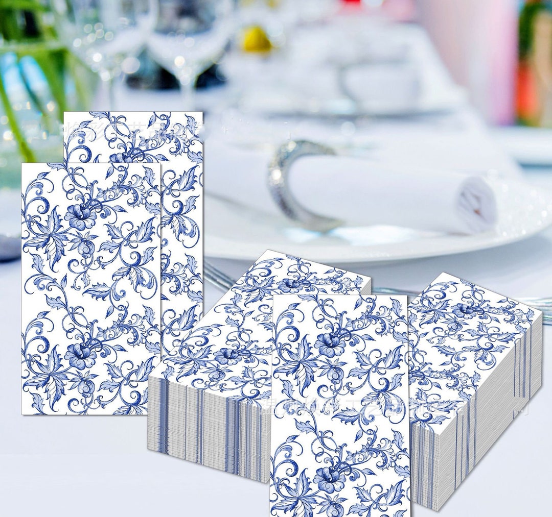 Porcelain Patten Paper Napkins , Decoupage Napkins , 4.3" X 7.9" (11 X ...