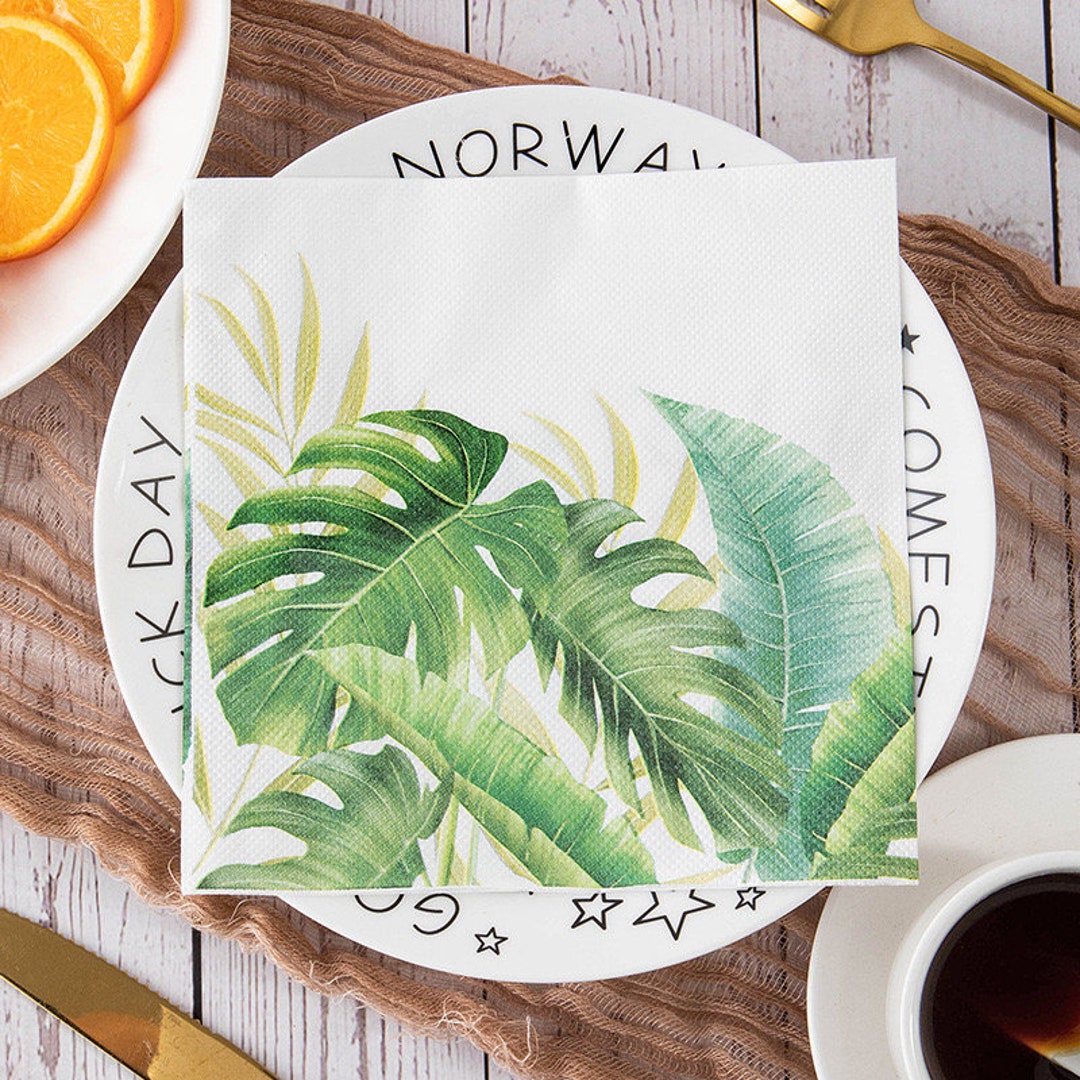 Leaves Patten Paper Napkins , Decoupage Napkins , 6.5" X 6.5" (16.5 X ...