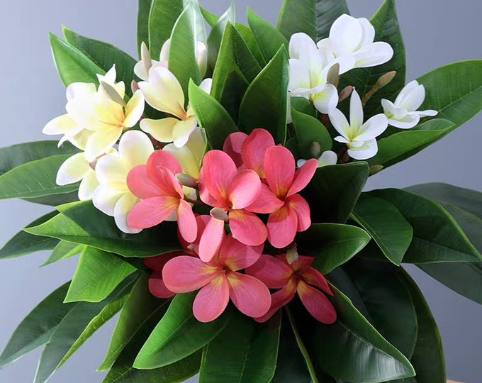 Silk Frangipani Artificial Faux Flower Home Decor Flower in 3 Colors ...