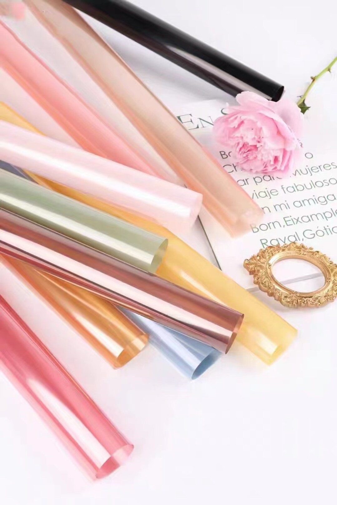 Matte Sheets Flower Wrapping Paper，colored Cellophane Paper , Gift ...