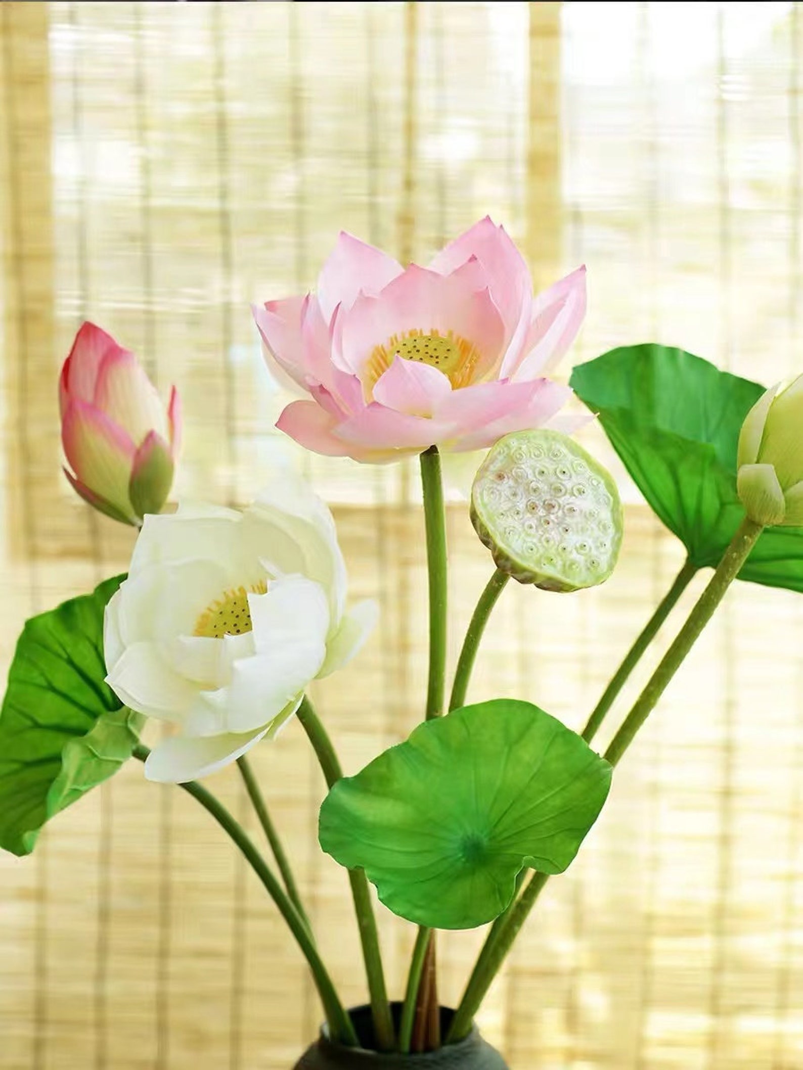 Artificial Lotus Flower in 3 Colors for Bouquet lotus - Etsy