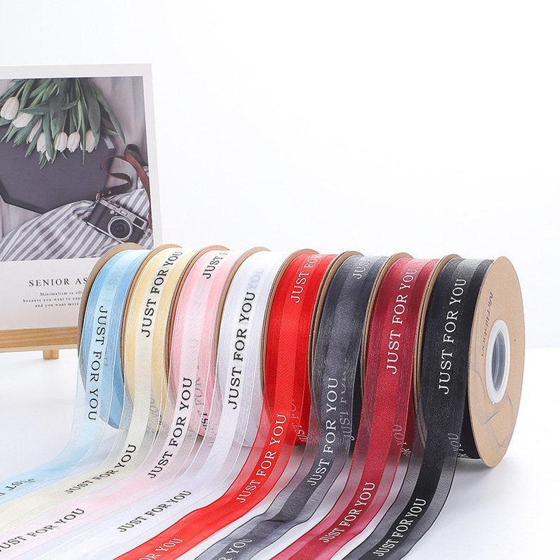 JUST FOR YOU Korean English Snow Ribbon 1“ Width Sheet for Baking Gift ...
