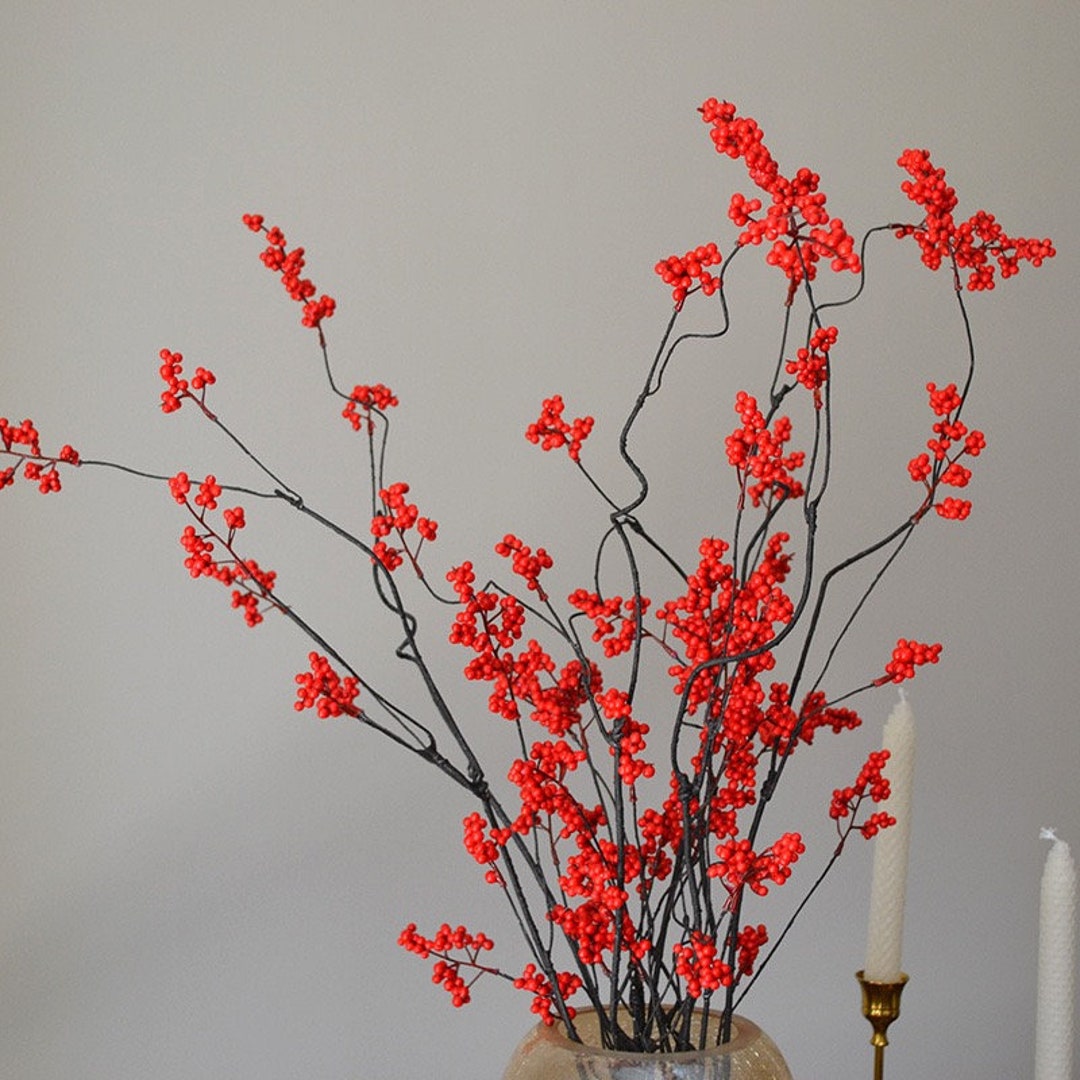 Berry Branch Artificial Faux Plants Home Decor Plant in 2 Colors for ...