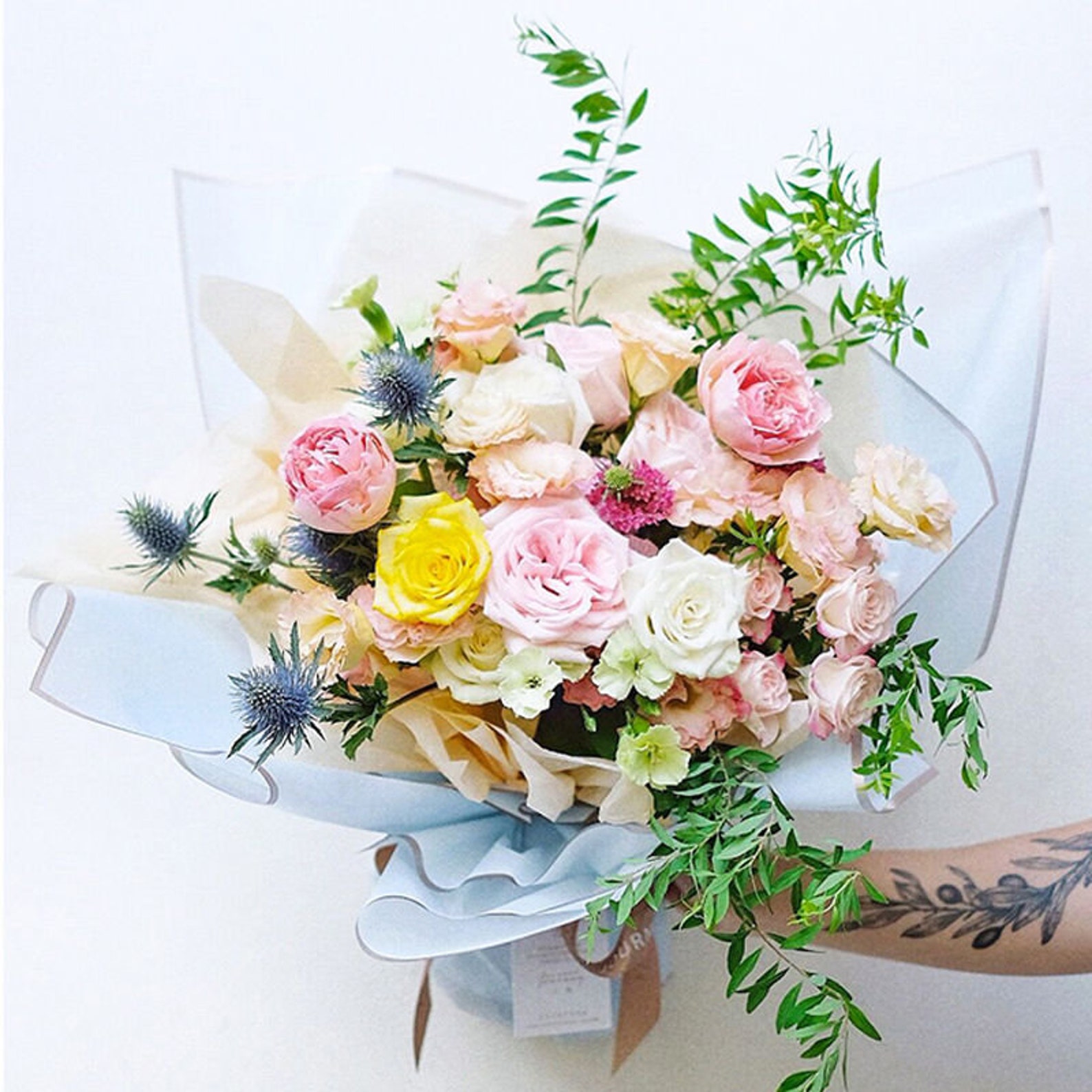 Matte Sheets With Golden Edge Flower Wrapping Papergift - Etsy