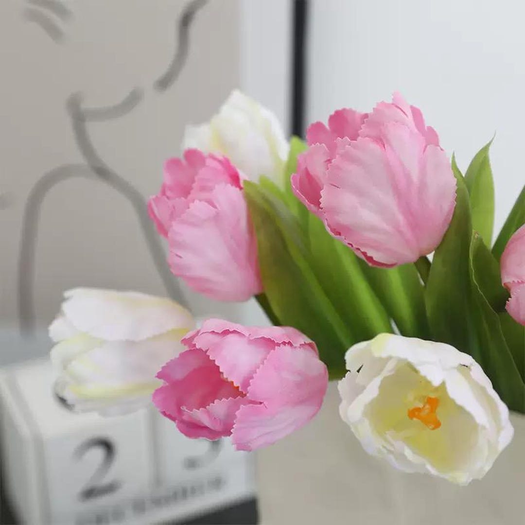 13.4" Silk Parrot Tulip Artificial Faux Flower Home Decor Flower in 5 ...