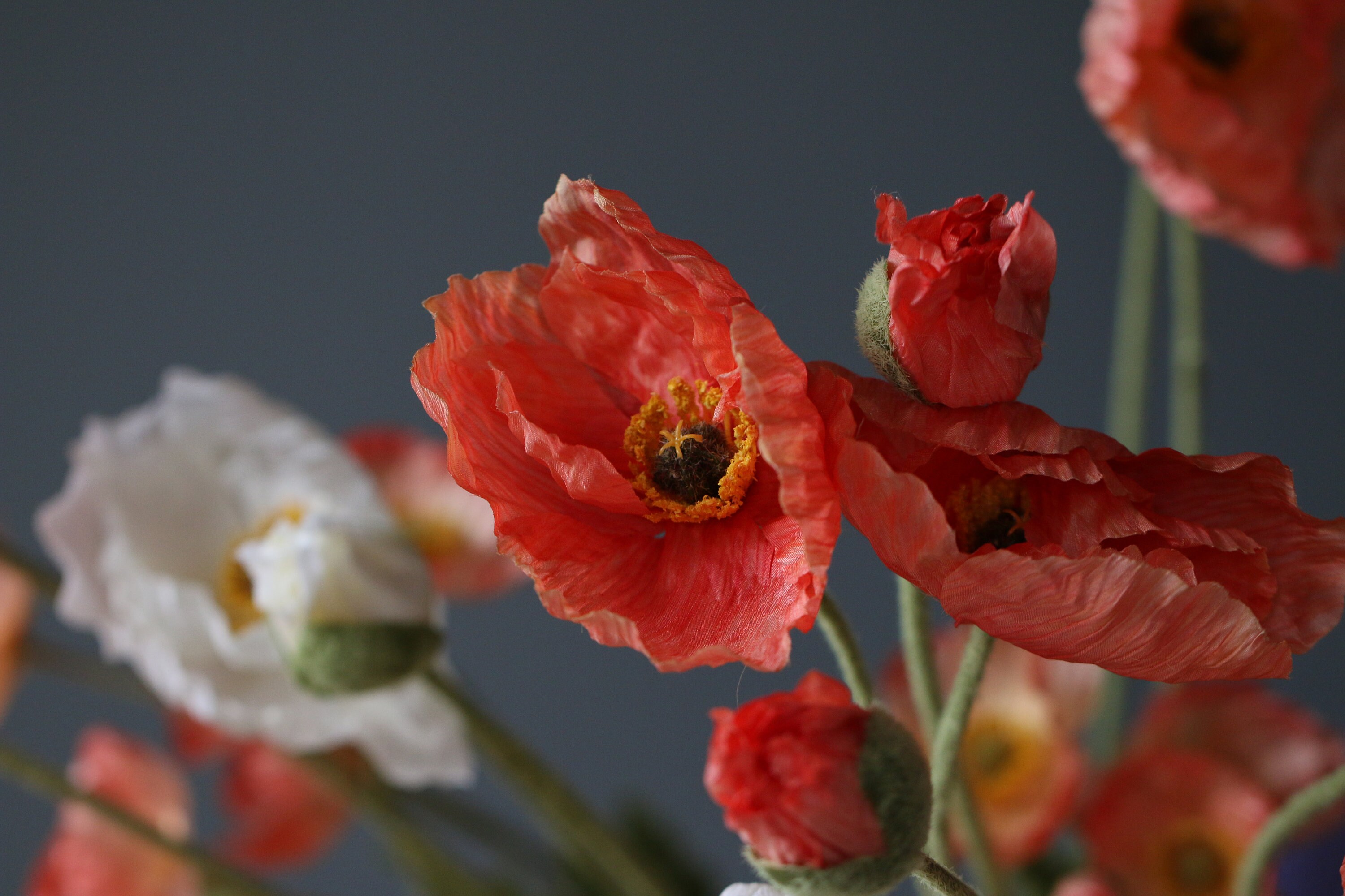 30overall Lengthcommon Poppy Artificial Faux Flower | Etsy