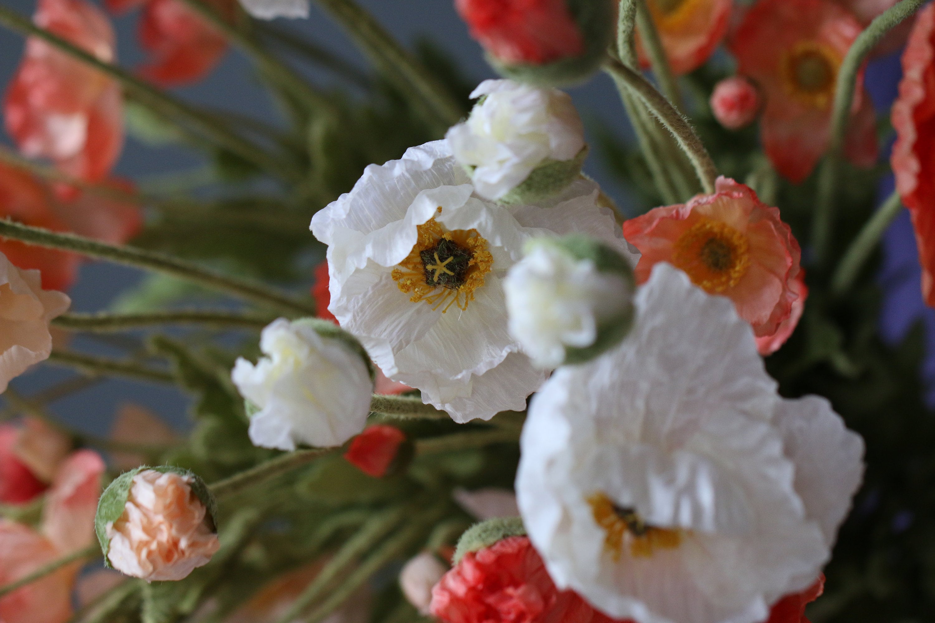 30overall Lengthcommon Poppy Artificial Faux Flower - Etsy