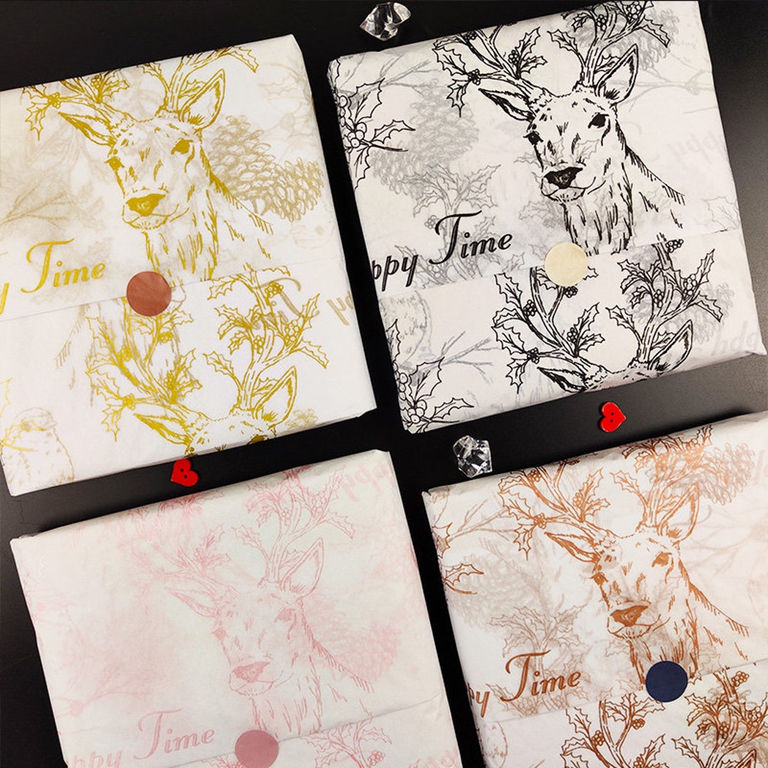 Tissue Paper Sheets , Moose and Birds Pattern , Flower Wrapping Paper ...