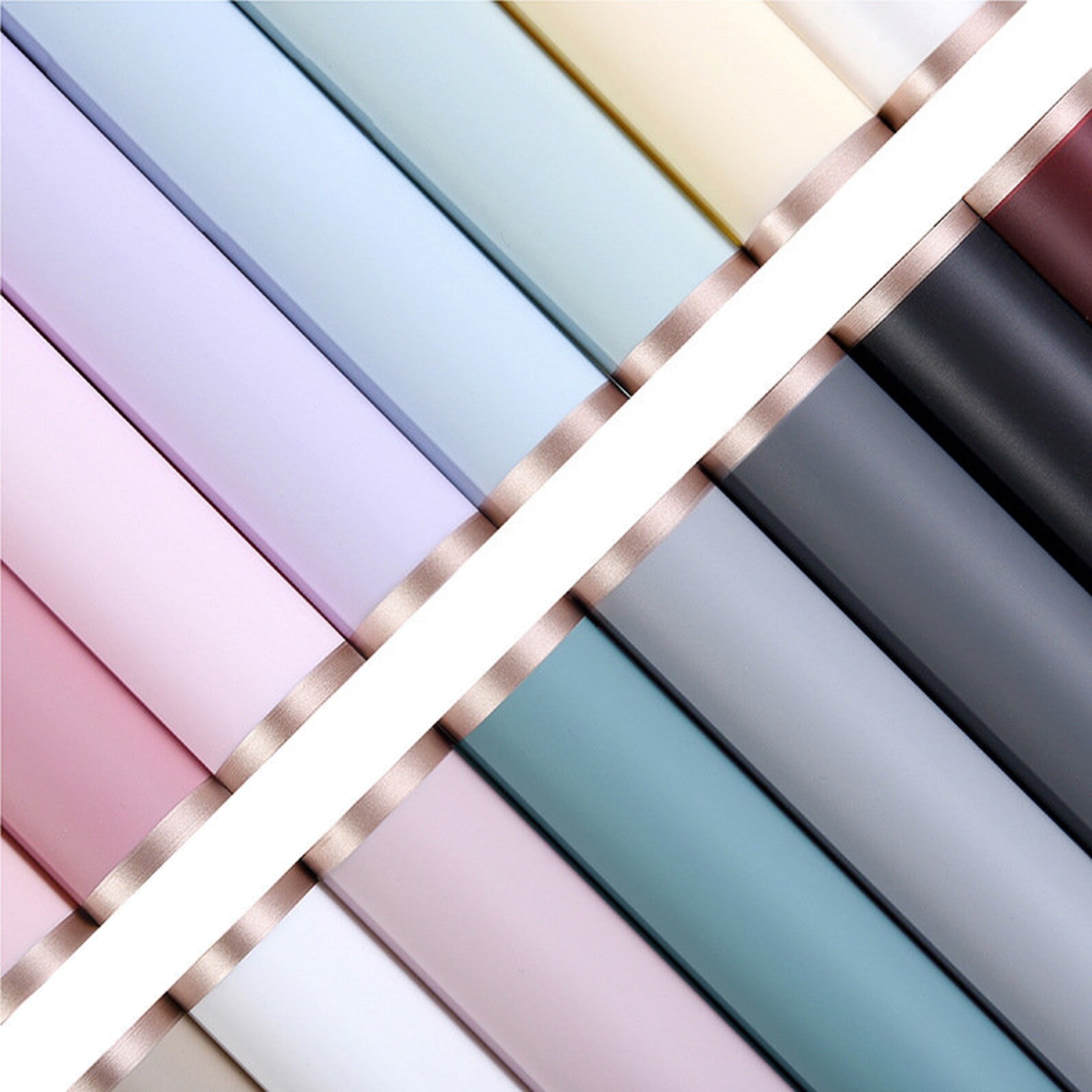 Matte Sheets With Golden Edge Flower Wrapping Papergift - Etsy