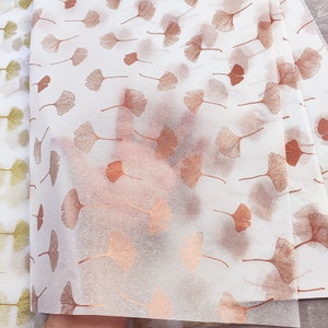 Tissue Paper Sheets , Ginkgo Biloba Leaves Pattern , Flower Wrapping ...