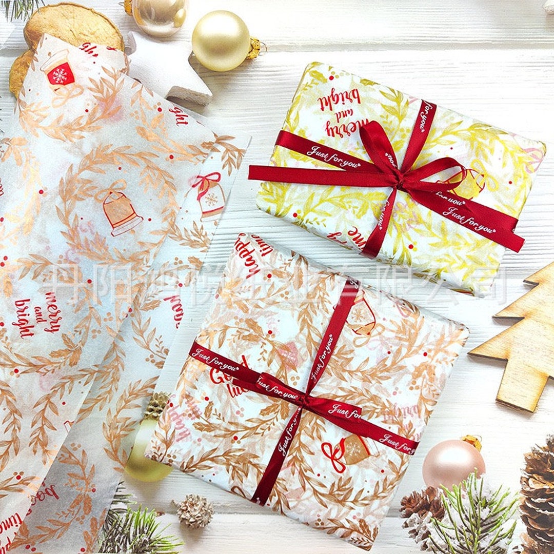 Tissue Paper Sheets ，wreath Pattern，flower Wrapping Paper ，gifts ...