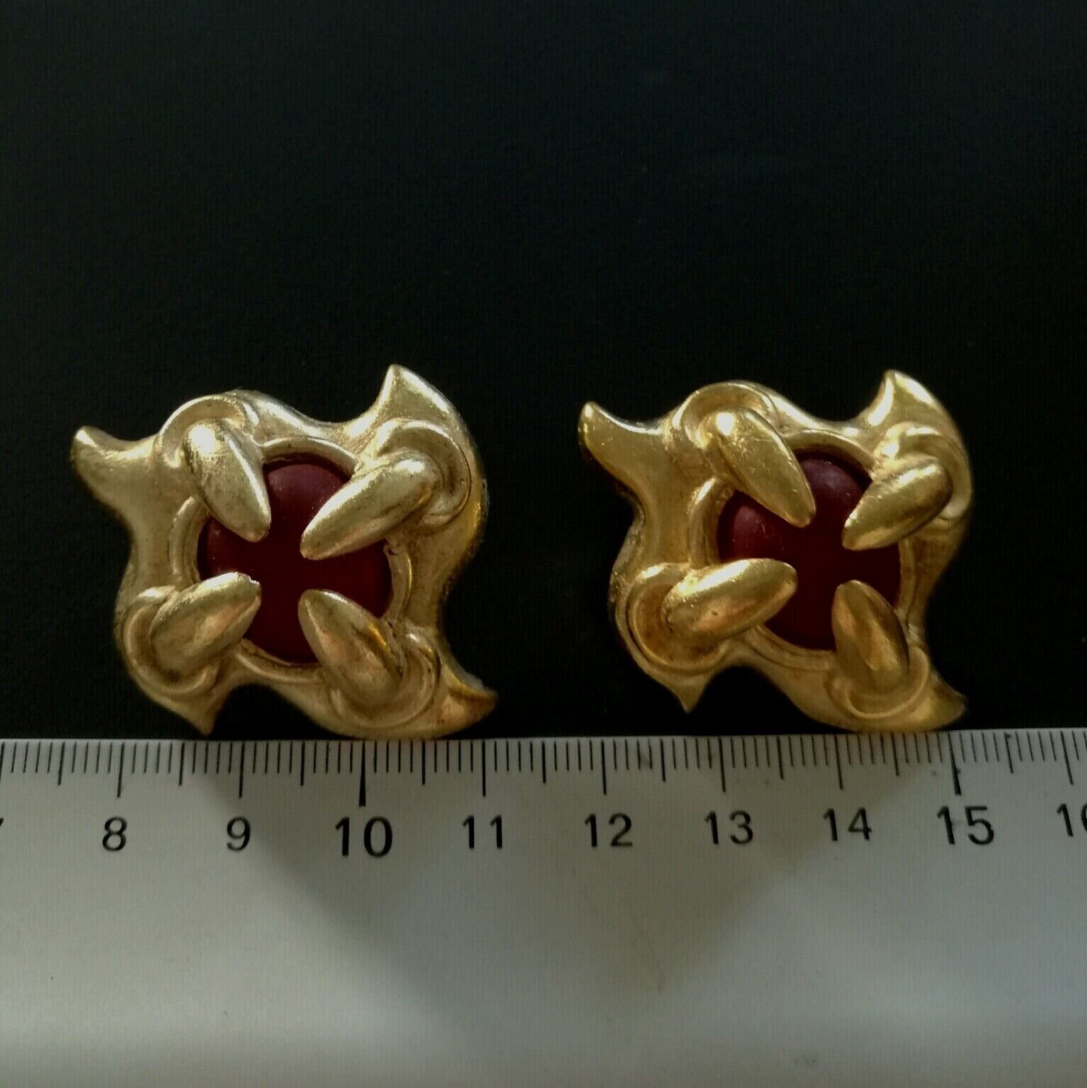 Véronique CHERANICH Large Clip Earrings VINTAGE Sewing - Etsy Norway